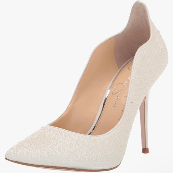 Jessica Simpson | Shoes | Jessica Simpson Womens White Rhinestone Heels ...